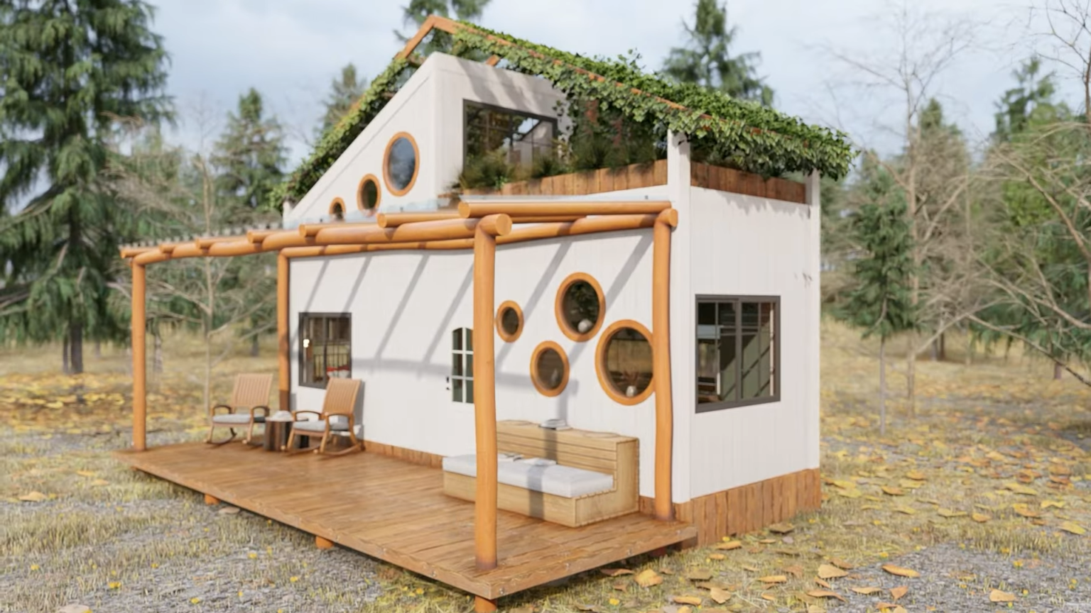 Descubre la comodidad en una pequeña cabaña prefabricada de 27 metros ...